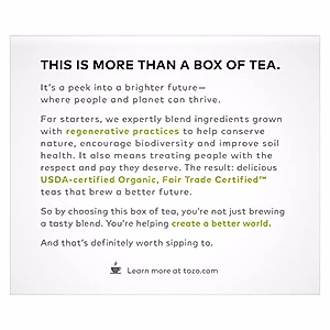 TAZO Tea Bags, Green Tea, Regenerative Organic Zen Tea, 36 Tea Bags (Pack of 4)