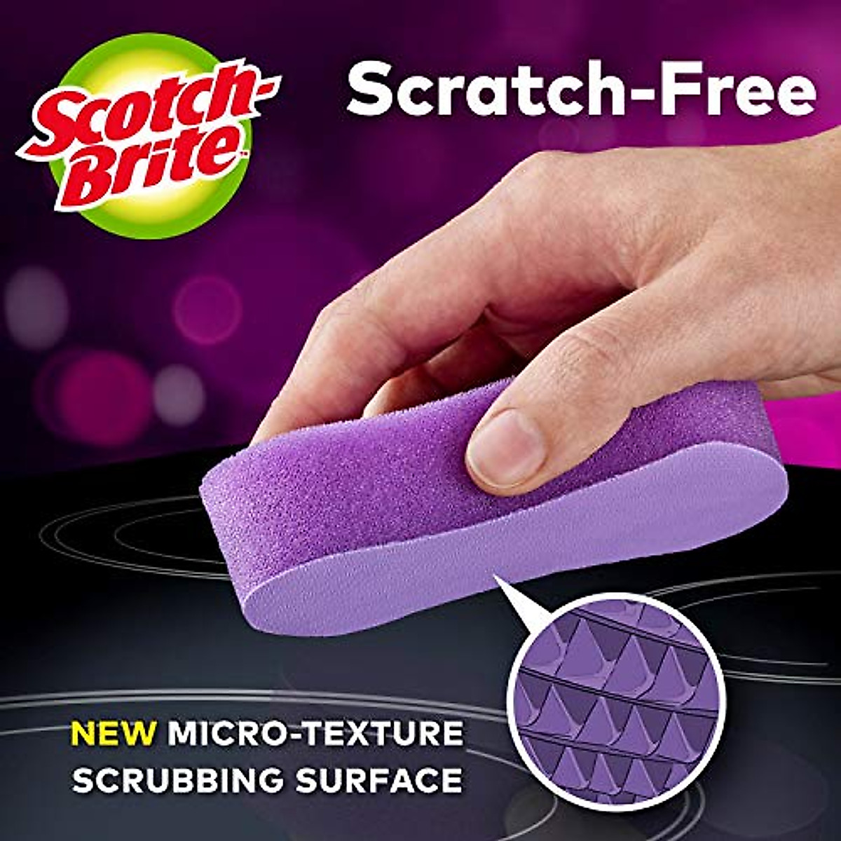 Scotch-Brite Scratch-Free Glass Cooktop Pads, Chemical-Free Cleaning, 2 Cleaning Pads