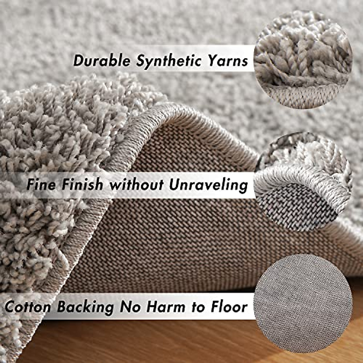 Solid Shag Rug 3x5 Rugs for Living Room Large Area Rug Machine Washable Area Rugs, Ideal for Carpet Floor Use