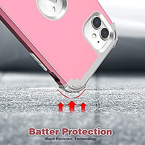 IDweel iPhone 11 Case with Screen Protector(Tempered Glass), Hybrid 3 in 1 Shockproof Slim Fit Heavy Duty Protection Hard PC Cover Soft Silicone Bumper Full Body Case,Pink/Light Grey