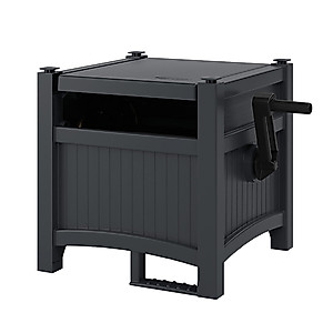 Suncast Hideaway 100 Foot Garden Hose Reel for 5/8 Inch Hoses with Stay Up Lid and Crank Handle for Outdoor Storage, Cyberspace, 2 Pack