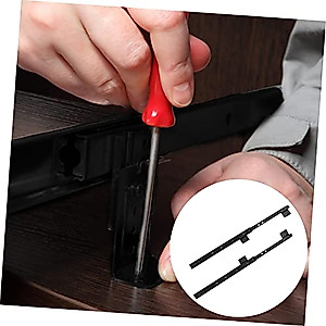 STOBOK 2 Pairs Keyboard Rails Computer Tray Computer Desk Accessories Desktop Stand Keyboard Under Drawer Sliding Rail Undermount Drawer Slides Steel Black Practical Keyboard Stand Heavy