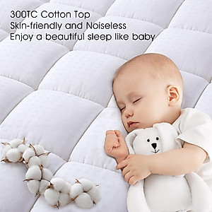 EASELAND RV King Mattress Pad Pillow Top Mattress Cover Quilted Fitted Mattress Protector Cotton Top 8-21" Deep Pocket Cooling Mattress Topper (72x80 Inches, White)