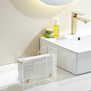 Paper Towel Dispenser Countertop Acrylic: Clear Paper Towel Holder Napkin Holder - Folded Guest Towel Storage - Suitable for Z-fold, C-fold or Multi-Fold Paper Towels