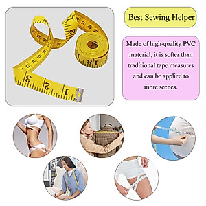 Oboteny 2Pcs Tape Measure Measuring Tape for Body, 120-Inch Double Scale Sewing Flexible Ruler for Weight Loss Body Measurement Tailor Craft Vinyl Body Measurement Tape(White, Yellow)