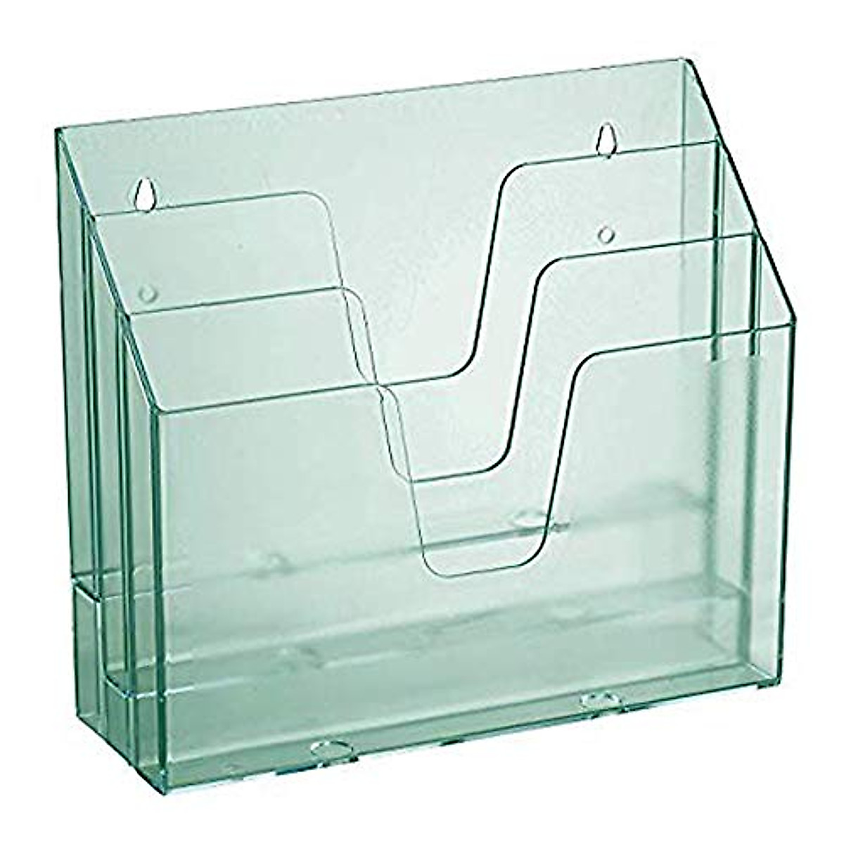 Acrimet Horizontal Triple File Folder Holder Organizer (Clear Green Color)