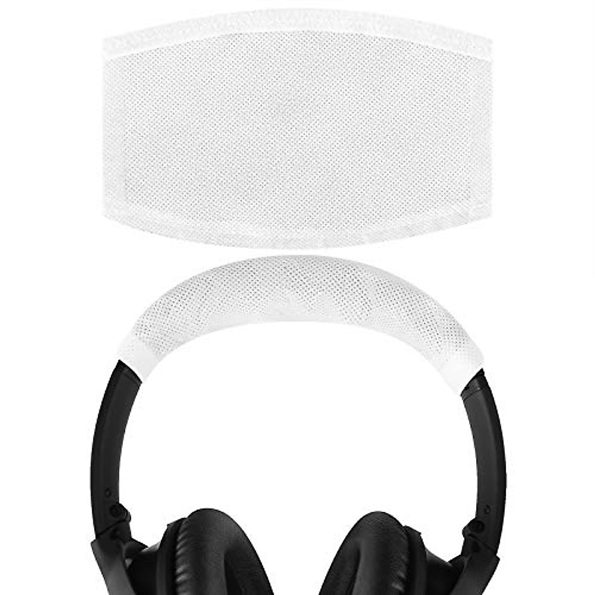 Geekria 10 PCS Disposable Headband Cover/Hook and Loop Headband/Headband Protector Compatible with Bose QuietComfort 35 II, QC35 II Gaming, QC35, QC25, QC15 Headphones (White)
