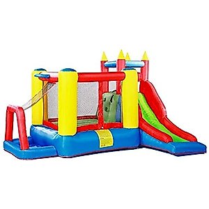 Inflatable Castle for Children, Outdoor Trampoline Children s Slide Children s Fitness Equipment Indoor Sports Playground Gift for Your Child Colors 280 340 210cm
