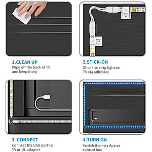 Govee TV Backlights, 10ft LED Lights for TV Work with Alexa, Google Assistant and APP, Music Sync, 16 Million RGB DIY Colors, TV LED Backlight for 46-60 inch TVs, USB Powered
