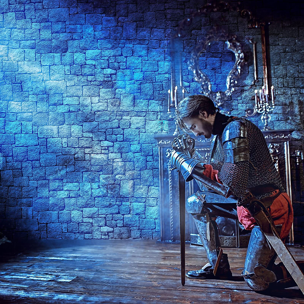 Chuangdi Brick Stone Wall Stone Wall Scene Setter Brick Sheet Wallpaper Curtains Door Removable Brick Tablecloth Photo for Halloween Mardi Gras Party Home Decoration(4.5 x 33 Ft, 6 Sheet)