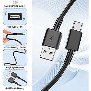 Samsung Charger Fast Charging with USB Type C Cable for Samsung Galaxy S10/S10e/S10 Plus/S9/S9 Plus/S8/S8 Plus/S20 S21 S22 Ultra/Note 8 9 10 20/A13/A03s/A32/A31/A30/A50/A51/A52/A53/Z Fold 3/Z Flip 3 4