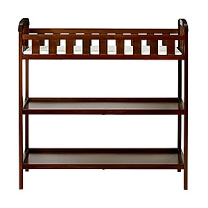 Dream On Me Emily Changing Table In Espresso, Comes With 1" Changing Pad, Features Two Shelves, Portable Changing Station, Made Of Sustainable New Zealand Pinewood