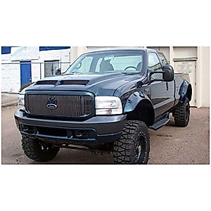 Bushwacker Cutout Pocket/Rivet Style Rear Fender Flares | 2-Piece Set, Black, Smooth Finish | 20046-02 | Fits 1999-2010 Ford F-250/F-350 Super Duty Styleside w/ 8.2' Bed (Excludes Dually)