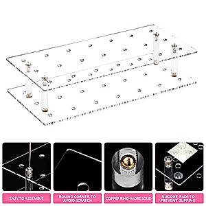 YestBuy Cake Pop Display Stand, 21 Hole Cake Pop Holder, 2 Pack Clear Acrylic Lollipop Holder for Weddings, Birthday Parties, Anniversaries Gift, Halloween, Christmas Candy Decorative