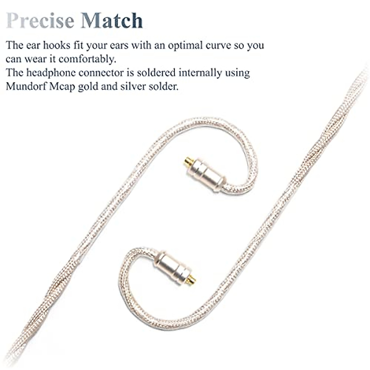 MMCX Cable IER 6N Single Crystal Copper MMCX Cable 3.5mm Braid Earphone Cable for SE846 SE535 SE215 FX850 ATLAS XBA-A3 FX1200 UE900S F9 FA1FA7 MKII DK4001 IT00 Replacement Cable (3.5mm Plug)