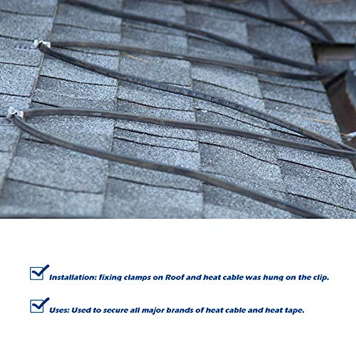 Autoparts 25 Pack Heat Cable Roof Clip for Securing Ice Dam Heat Tape and Heat Cable to Roofs