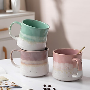 HYTYSKAR Large Ceramic Coffee Mug, 21 OZ Big Tea Cups with a Large Handle for Office and Home, Microwave and Dishwasher Safe (21 OZ Purple)