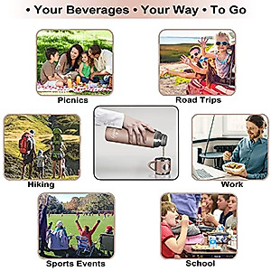 Bonify Stainless Steel Thermo Vacuum Insulated Flask Bottle With Cup-700 ml / 23.7 oz- Hot and Cold Drinks - Water, Coffee, Tea - For Office, School, Travel, Outdoor Activities, Sports (Pink)