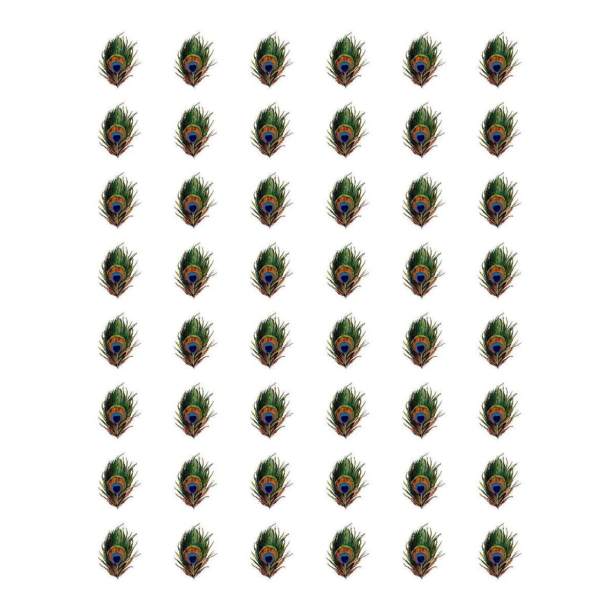 tkcutecandies123 48 Peacock Feather Envelope Seals Labels Stickers 1.2" Round