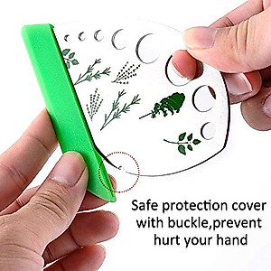 Herb Stripper, Jiaedge Green 9 holes Stainless Steel Kitchen Herb Leaf Stripping Tool, Metal Herb Pealer Suit for Kale, Collard Greens, Thyme, Basil, Rosemary Stripper