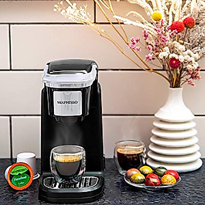 Mixpresso Single Cup Coffee Maker | Personal, Single Serve Coffee Brewer Machine, Compatible with Single-Cups | Quick Brew Technology, Programmable Features, One Touch Function (Black)