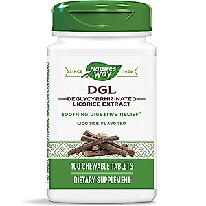 Nature's Way DGL 3:1 (Deglycyrrhizinated Licorice) Digestive Relief Original 100 Chewables