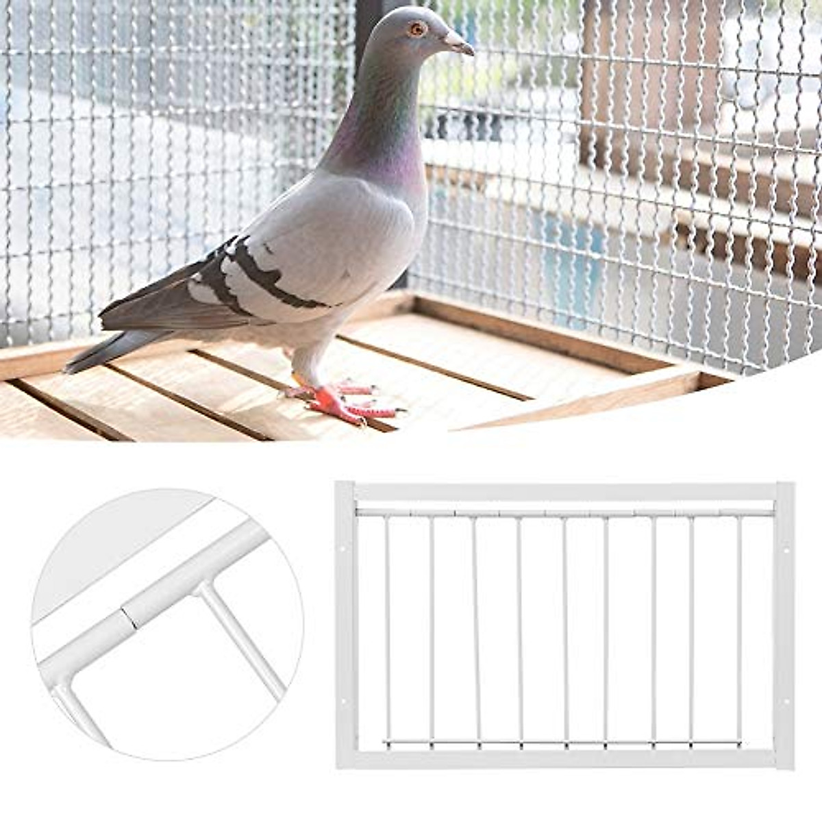Unibell Iron Birdcages T-Trap House Door High Strength for Pigeon Parrot Easy Installation Pigeon Entrance Door Pigeon Birds House Bird Cage with Detachable Rolling Stand (43.3x26cm)