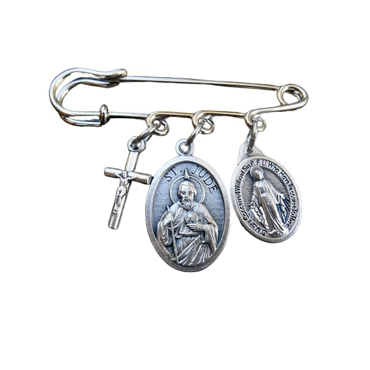 St Jude Pin- Backpack- Lab Coat- Pram- Stroller- Cradle- Car Seat Pin-Patron Lost Causes- Saint-Jude Charm Brooch Safety Pin