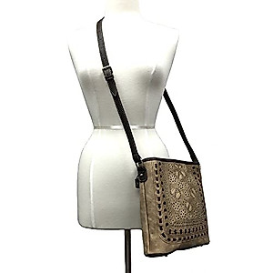 Concealed Carry Daisy Crossbody Purse - Tan