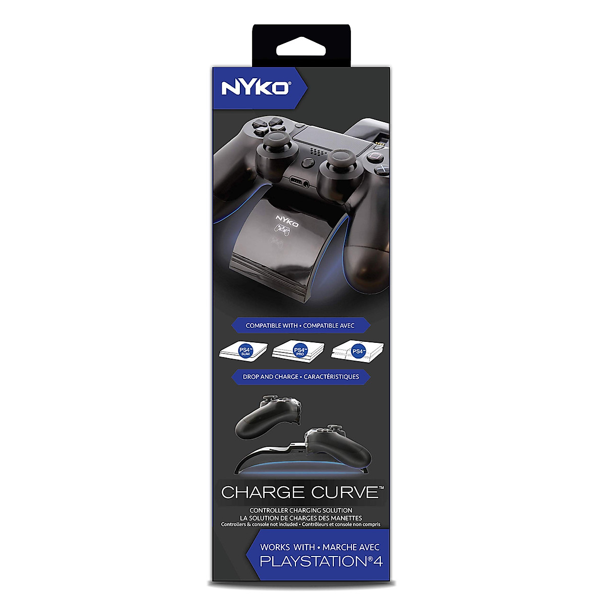 Nyko Charge Curve for PlayStation 4 - The Easiest Way to Charge your PS4 Controller - Drop and Charge Design - Low Profile - Blue Leds - Charges 2 Dualshock4 Controllers Simultaneously - PlayStation 4