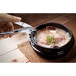 Sejong Cook Aluminum Tongs. Holder for Korean Stone Ceramic Bibimbap Bowl, Dolsot, Ddukbaegi, Sizzling. Hot Pot Holder Size 6.6 Inch, Korean Hot Food.