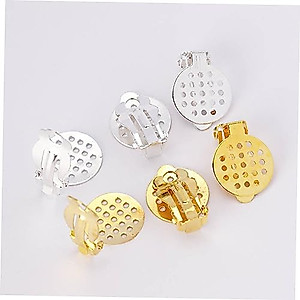 SEWACC 150 pcs Frog Ornament Earring Findings Pad Base Earrings Backs for Studs DIY Earring Accessories Clip-on Earring Converter Ear Cuff Earrings Flat Tray Earring Clip Back pad Blank