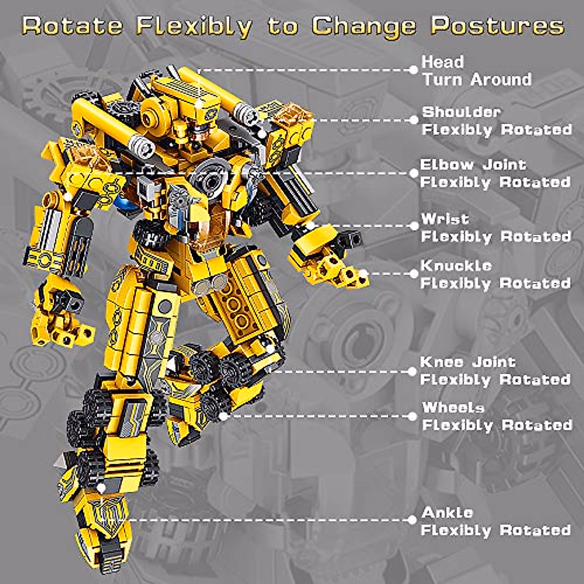 VATOS STEM Building Toys, 573 PCS Robot STEM Toys for 6 Year Old Boys 25-in-1 Engineering Building Bricks Construction Vehicles Kit Building Blocks Best Gifts for Kids Aged 6 7 8 9 10 11 12 Yr Old