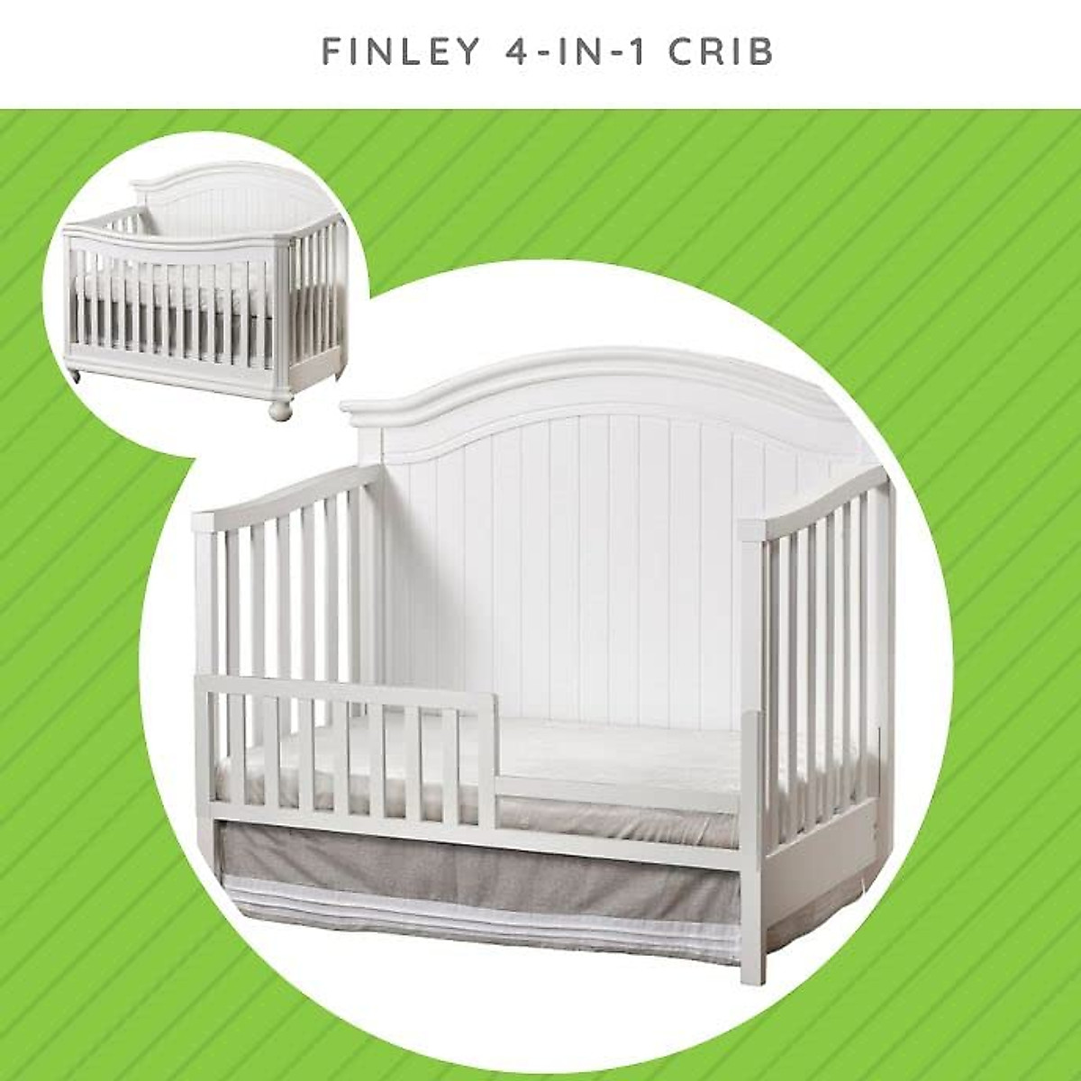 Toddler Bed Safety Guard Rail Conversion Kit 136 for Sorelle Cribs | See Description for List of Compatible Cribs (White)