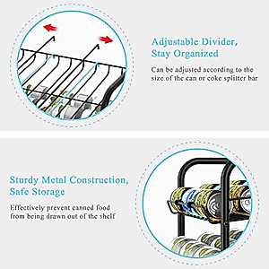 Vrisa Can Organizer for Pantry 7-tier Can Rack Organizer Can Storage Dispenser Rack Holds up to 84 Cans for Canned Food Kitchen Cabinet or Pantry Shelf