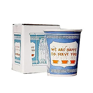 New York Ceramic Coffee Cup Mug 'We are happy to serve you', 10 ounces