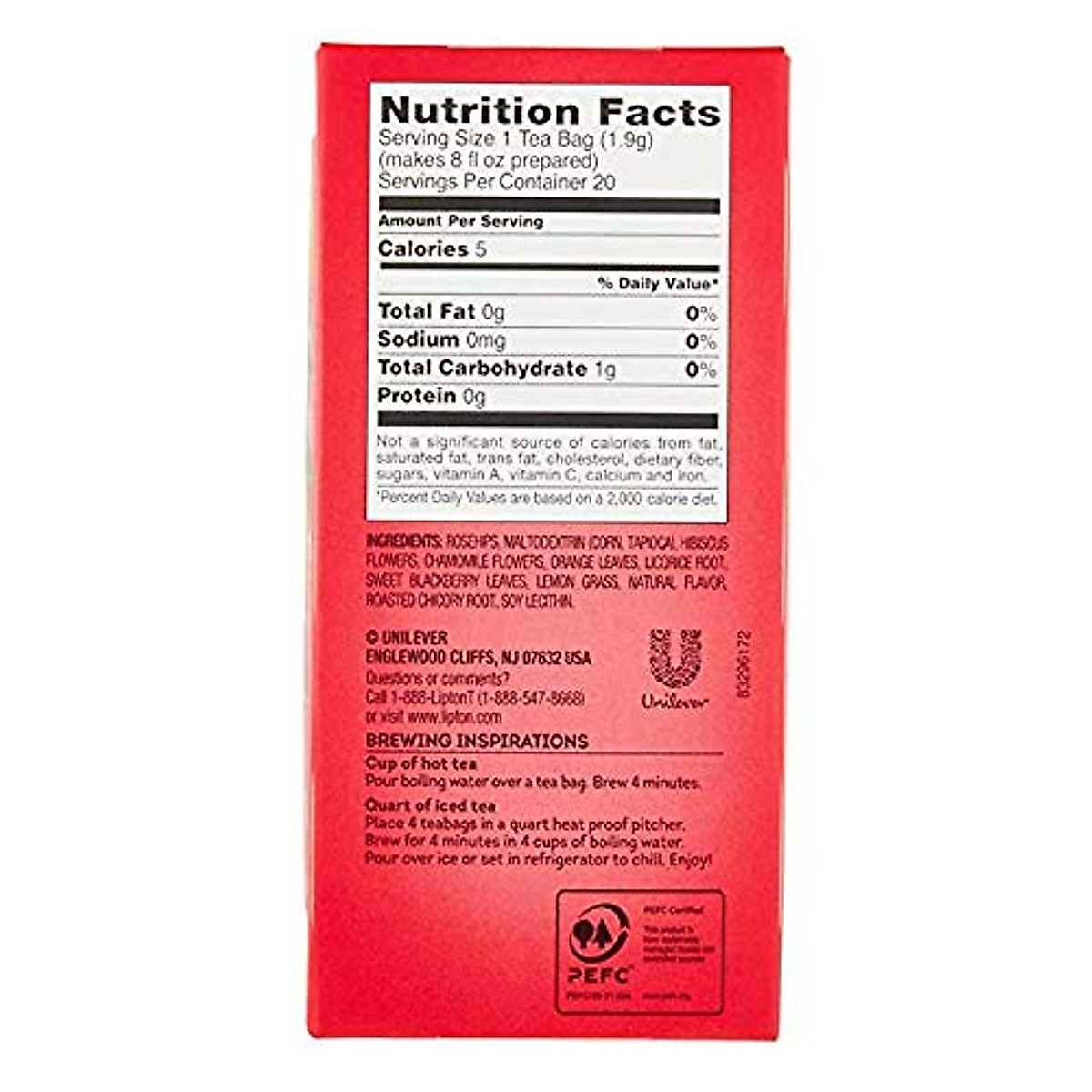 Lipton Tea Herbal Peach Mango 20 Count (Pack of 2)