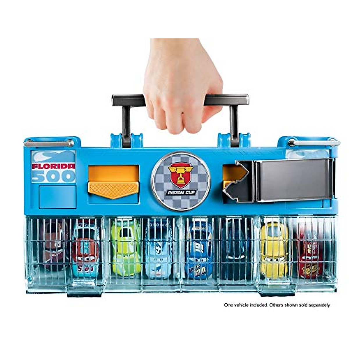 Mattel Disney and Pixar Cars Toys, Ultimate 2-in-1 Launcher & Carry Case with Lightning McQueen Toy Car, Launch 8 Vehicles Together