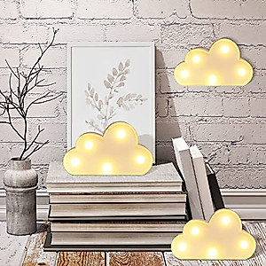 3 Pcs LED Cloud Night Light Can Be Hung On The Wall Kids Room Room Light, Suitable for Birthday Party Holiday Decoration Baby Room Nursery Decoration (Cloud)
