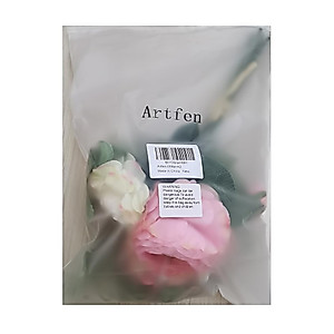 Artfen Artificial Flowers Fake Silk Hydrangea Flower Simulation Hand Tied Bouquet Lu Lotus Bouquet for Home Hotel Office Wedding Party Garden Craft Art Decor Approx 8.5" in Diameter Pink 2