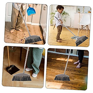 VOSAREA 2pcs Stainless Steel Broom Camping Broom Soft Bristles Broom Garden Broom Cleaning Supplies Heavy-Duty Broom Garage Broom Pickup Brush Brooms Patio Cleaning Broom Dark Grey Plastic