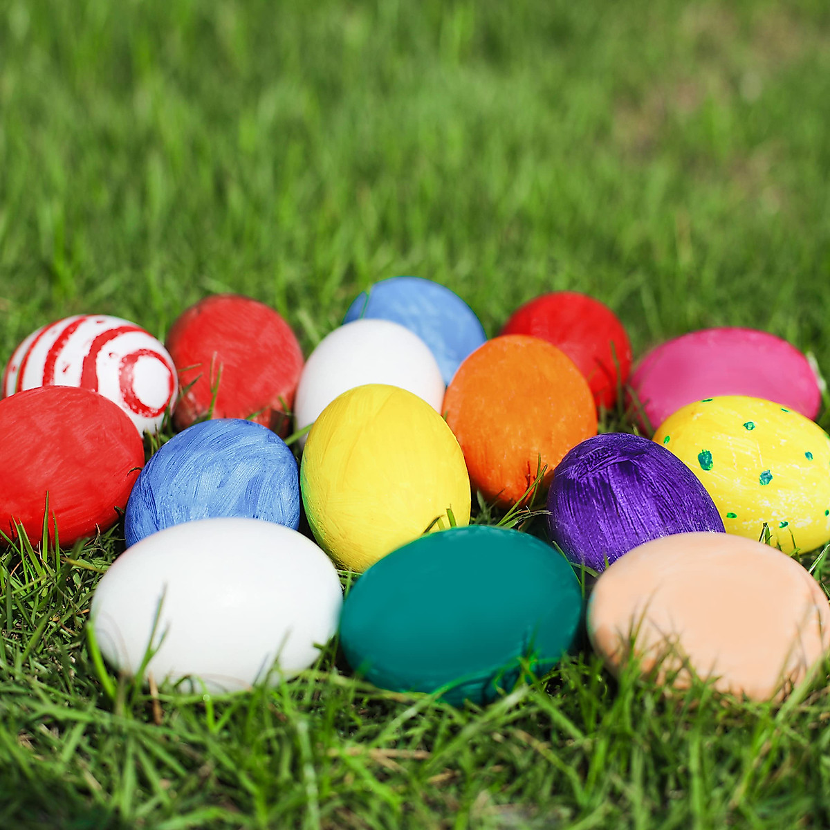 36 Pcs 2.36" Easter Unpainted White Eggs Wooden Decorating for Kids DIY Paint Your Own Egg Decor, Crafts, Easter Hunt, Basket Stuffers, School Activities Supplies