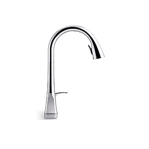 KOHLER R26281-SD-CP Maxton Touchless Pull-Down Kitchen Faucet with Soap Dispenser, Kitchen Sink Faucet with Pull Down Sprayer, Touchless Activation Faucet, Polished Chrome