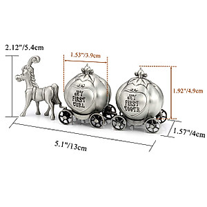 Mogoko Silver Tooth Holder, My First Tooth and Curl Keepsake Box Set, Baby Teeth Fairy Containter Gift Box for Child Kids