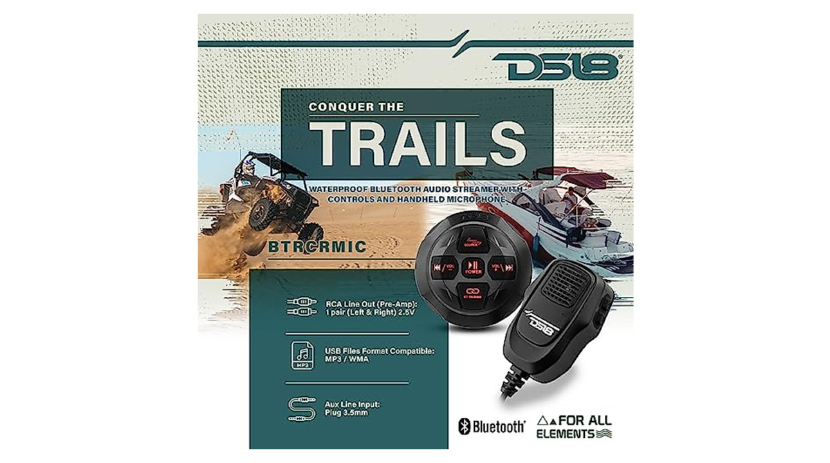 DS18 BTRCMIC: Waterproof Marine Audio Controller