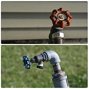 uxcell Outside Faucet Handles,2Pcs 9 x 9mm-Round Wheel Handle Water Spigot Handle Replacement for Garden, Courtyard, Bathroom (Red)