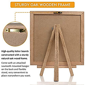 ABELL Felt Letter Board Include 680 Pre-cut Letters, 10x10 Inches Message Changeable Board for Farmhouse Office Rustic Home decor