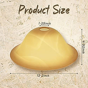 Retisee Amber Glass Lampshade Glass Lamp Shade Replacement Light Bulb Cover Chandelier Vanity Fitting Opening 1.25 Inch for Base E27 Socket