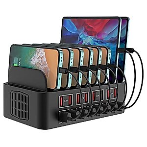 Charging Station for Multiple Devices,Cinlinso 175W/35A 16 Port USB Fast Charging Station,Multi Device Charger Organizer Compatible with iPad,Tablet,Kindle Cell Phone and Other Electronic