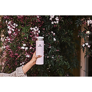 Stanley AeroLight Transit Bottle 20 oz | Locking Drink Through Lid | Leak Resistant Water Bottle or Coffee Travel Mug | Lightweight Insulated Stainless Steel | BPA-Free | Rose Quartz Glimmer